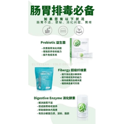 Usana Detox-Support Digestive Set Enzyme Probiotics & Fibergy weight ...