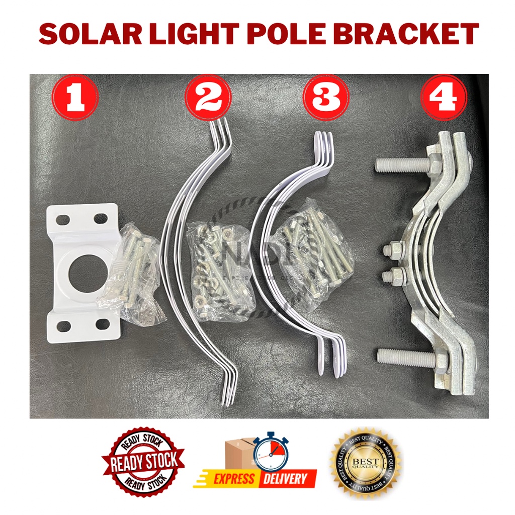 Bracket Lampu Solar Jalan Untuk Tiang Bulat Besar / Kecil Diameter +-20 ...