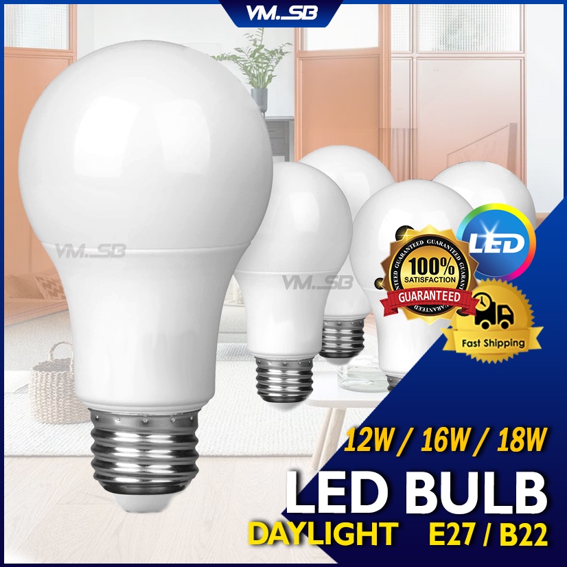5W 10W 12W 16W 18W 30W E27 Light Bulb Led Lampu Mentol Bulat Putih Downlight 灯泡 Energy Saving ...