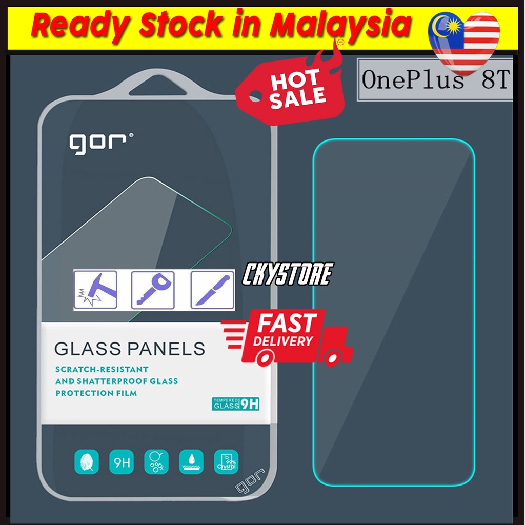 OnePlus 8T ORI GOR Transparent Clear Tempered Glass ( Inside got 2 ...