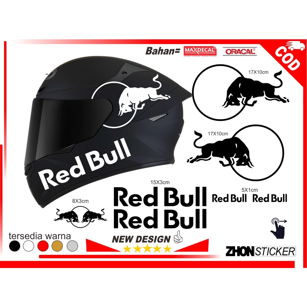 Red Bull sticker cutting full face helmet package kyt ink mds agv ...