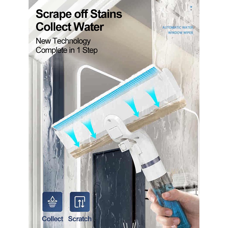 4 in 1 Window Cleaner Window Squeegee with Spray Bottle and Water ...