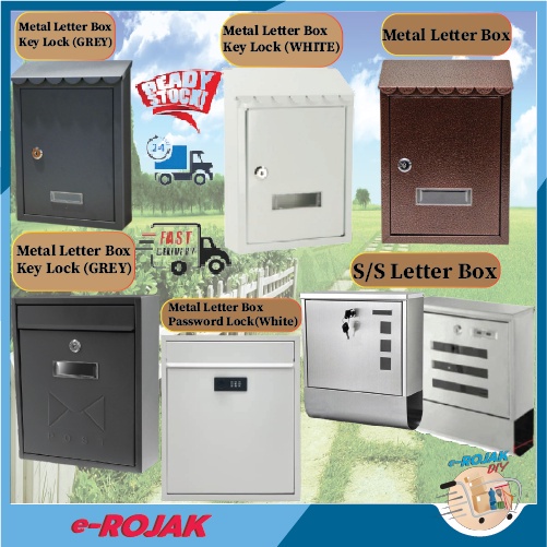 Metal Letter Box Outdoor Mailbox Wall Mounted Post Box Mailbox 金属信箱 ...