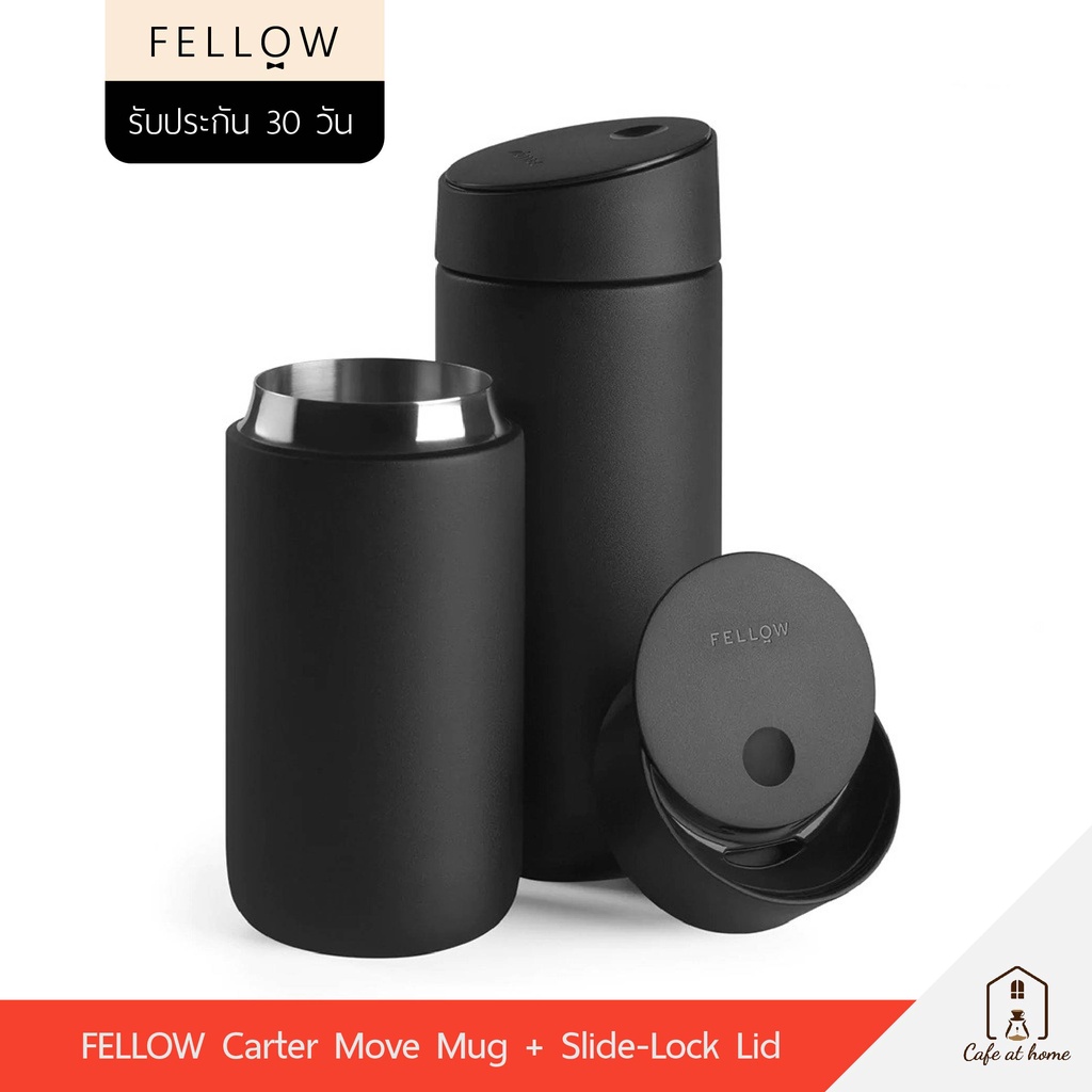 FELLOW Carter Move Mug + Slide-Lock Lid Coffee Water Glass Portable ...