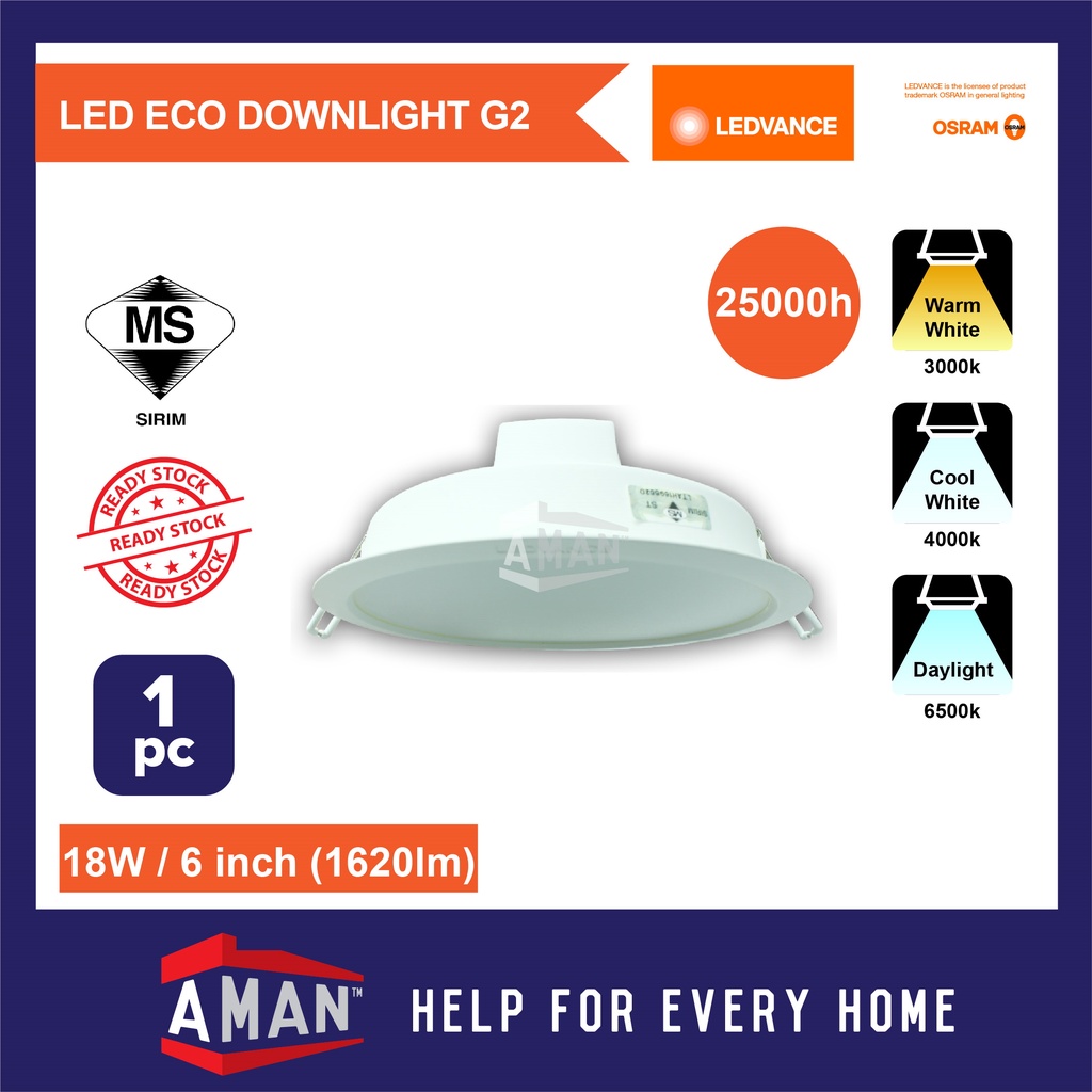 OSRAM SIRIM 6" LED Eco Downlight G2 LED Recessed Downlight Ledvance ...
