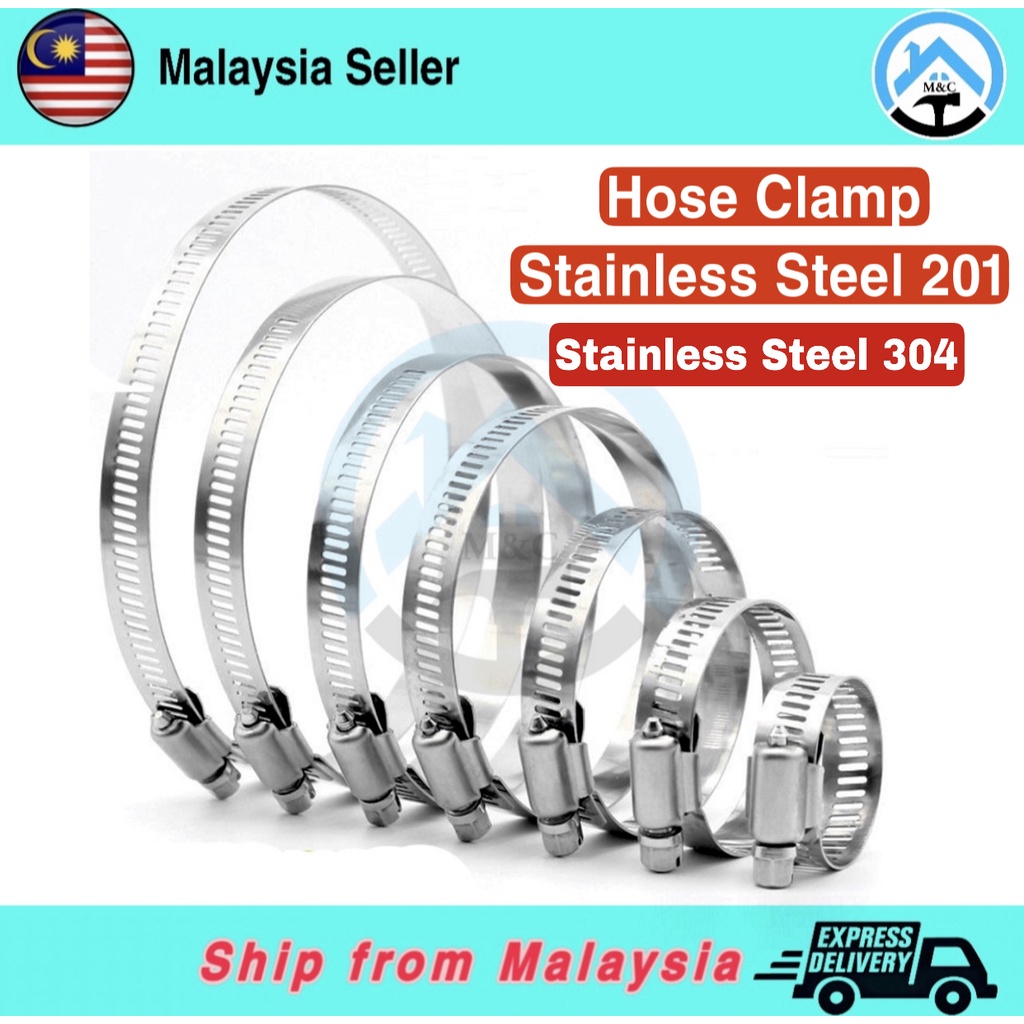 Stainless steel 304 & 201 Adjustable Hose Clips/Clamps Clip 10~16mm for ...