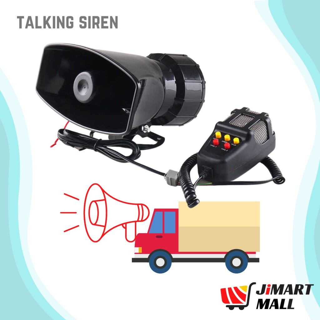 100W TALKING SIREN MIC SPEAKER 130dB Security Patrol Car Truck Loud ...