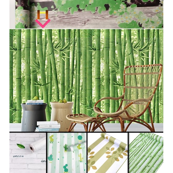 45 x 1000cm Pelekat Hiasan Dinding Bambu Buluh Wall Sticker Bamboo Leaf ...