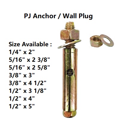 Sleeve Anchor Screw Wall plug (1 Piece) / PJ Anchor / Wall Plug Besi ...
