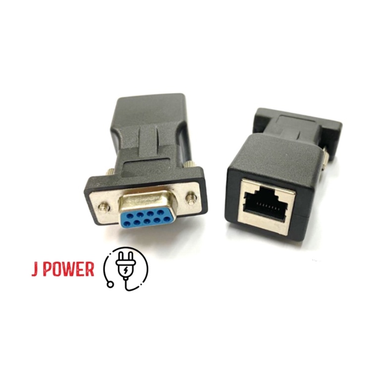 RS232 Female/Male to RJ45 Net Adapter DB9 Port Converter COM Connector ...