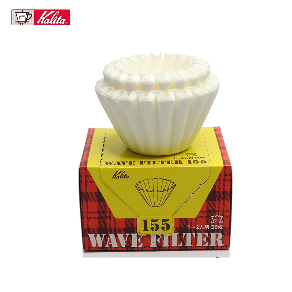 [Coffee Icon] Kalita Wave 50pcs #155/#185 Bleached Filter Paper / Filter Paper for Flat Bottom ...