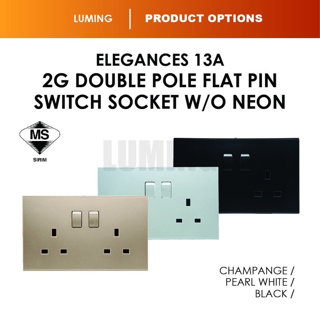 LMG_ SIRIM Retouch Elegance Sense Switch Socket Modern Design Wall Slim ...