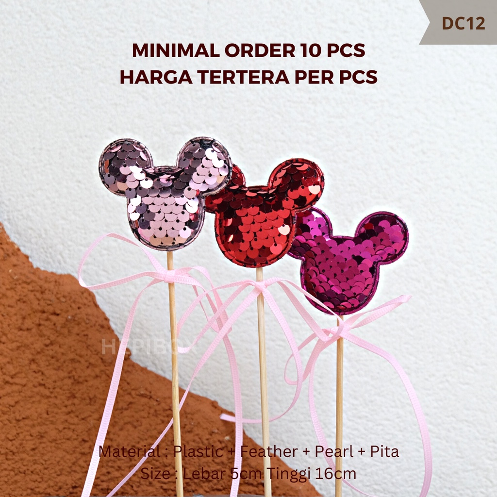 Mickey Mouse Shaped Birthday Cake Topper / Tart Cake Pick / Cake ...