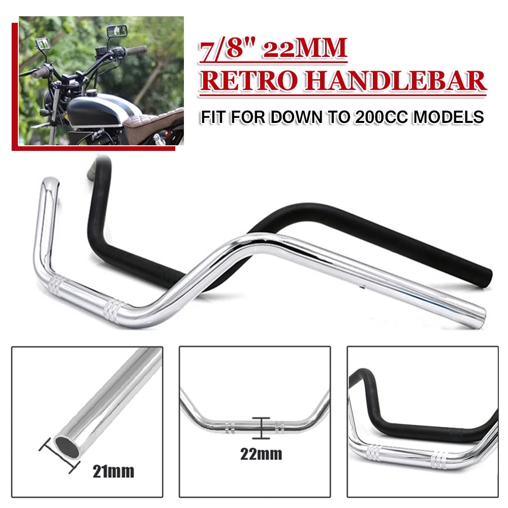 Black 7/8" 22mm Handlebar High-Rise Drag Bar For Honda Yamha Suzuki ...