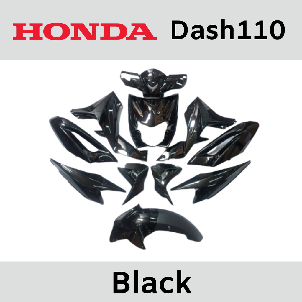 HONDA Dash 110 Full Body Cover Set Coverset Caver Color Parts Dash110 OR Black | Shopee Malaysia