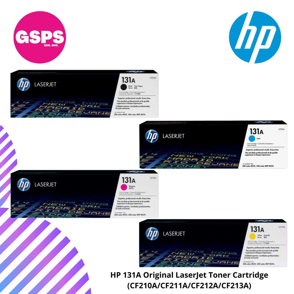HP 131A Original LaserJet Toner Cartridge (CF210A/CF211A/CF212A/CF213A ...