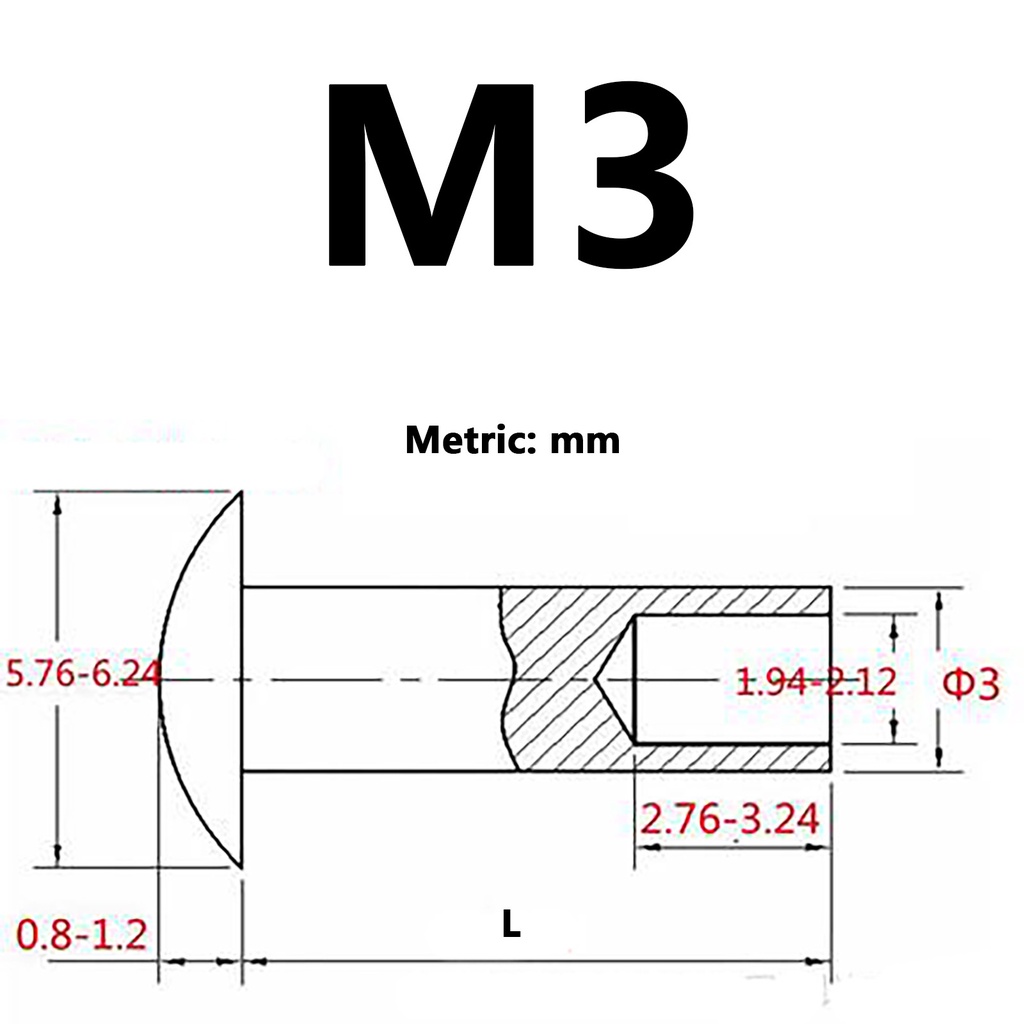 Truss Rivets M3 M4 M5 M6 M8 Diameter Half Hollow Type Round Blind Hole ...