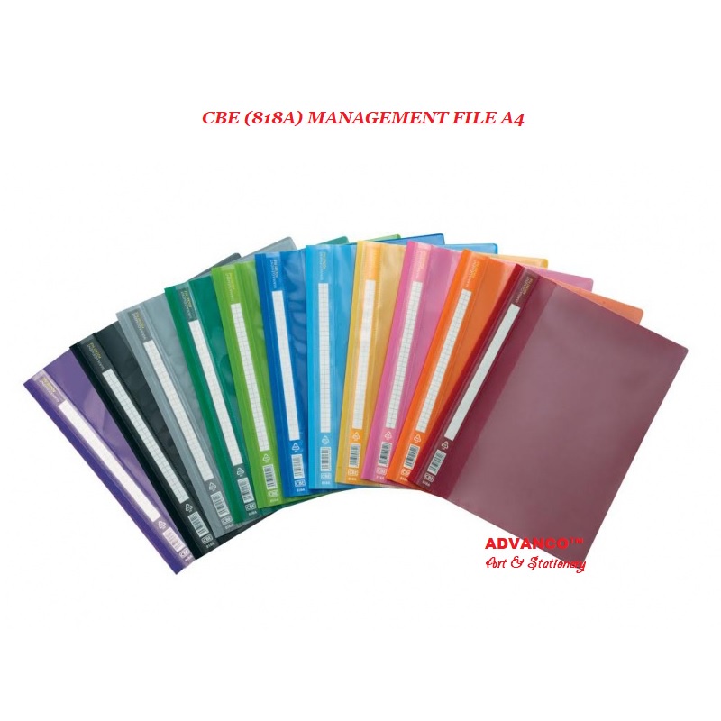 CBE A4 PP MANAGEMENT FILE (818A/807/05803) 12PCS/PACK (MIX COLOUR PER ...