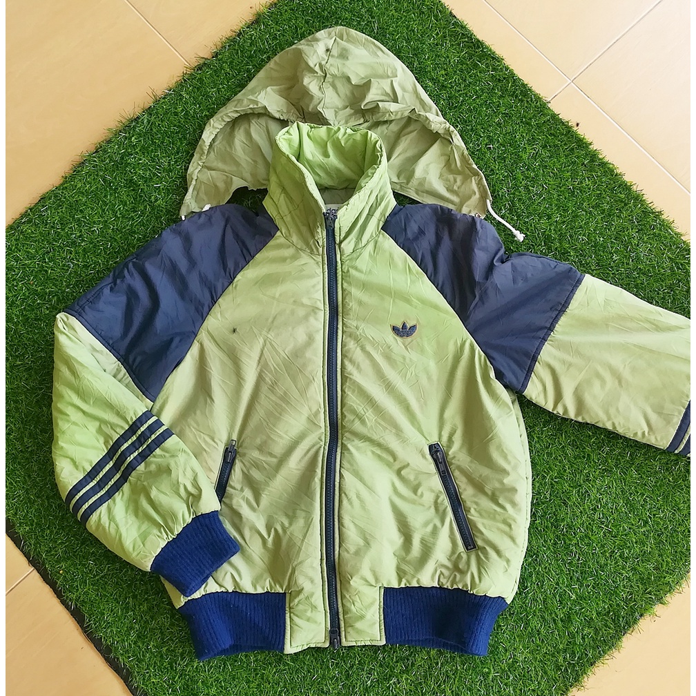 Vintage ADIDAS trefoil bunga tampal 2 tone puffer jacket | Shopee Malaysia