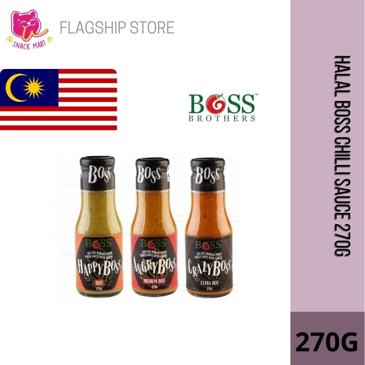 HALAL Boss Chilli Sauce 270g Crazy Boss/Angry Boss/Happy Boss | Shopee ...