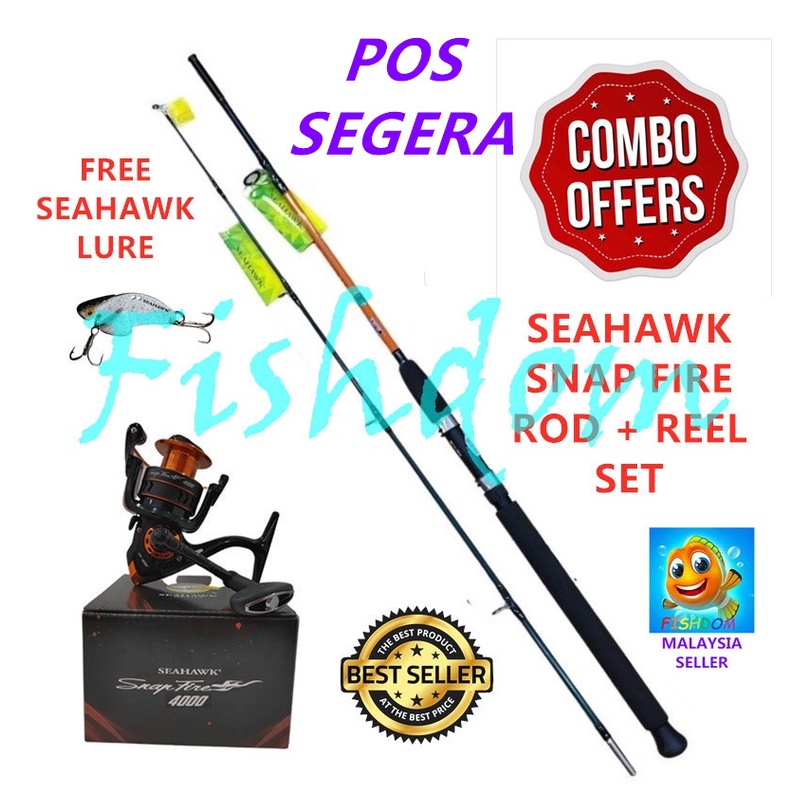 FISHDOM COMBO SET SNAP FIRE SEAHAWK SET PANCING MURAH SNAPFIRE ROD ...