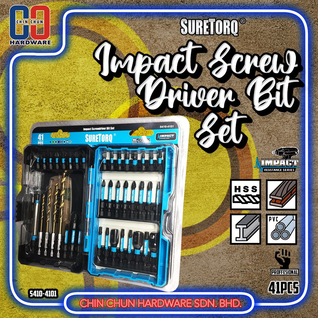 SURETORQ IMPACT SCREW DRIVER BIT SET | 41PCS | Shopee Malaysia