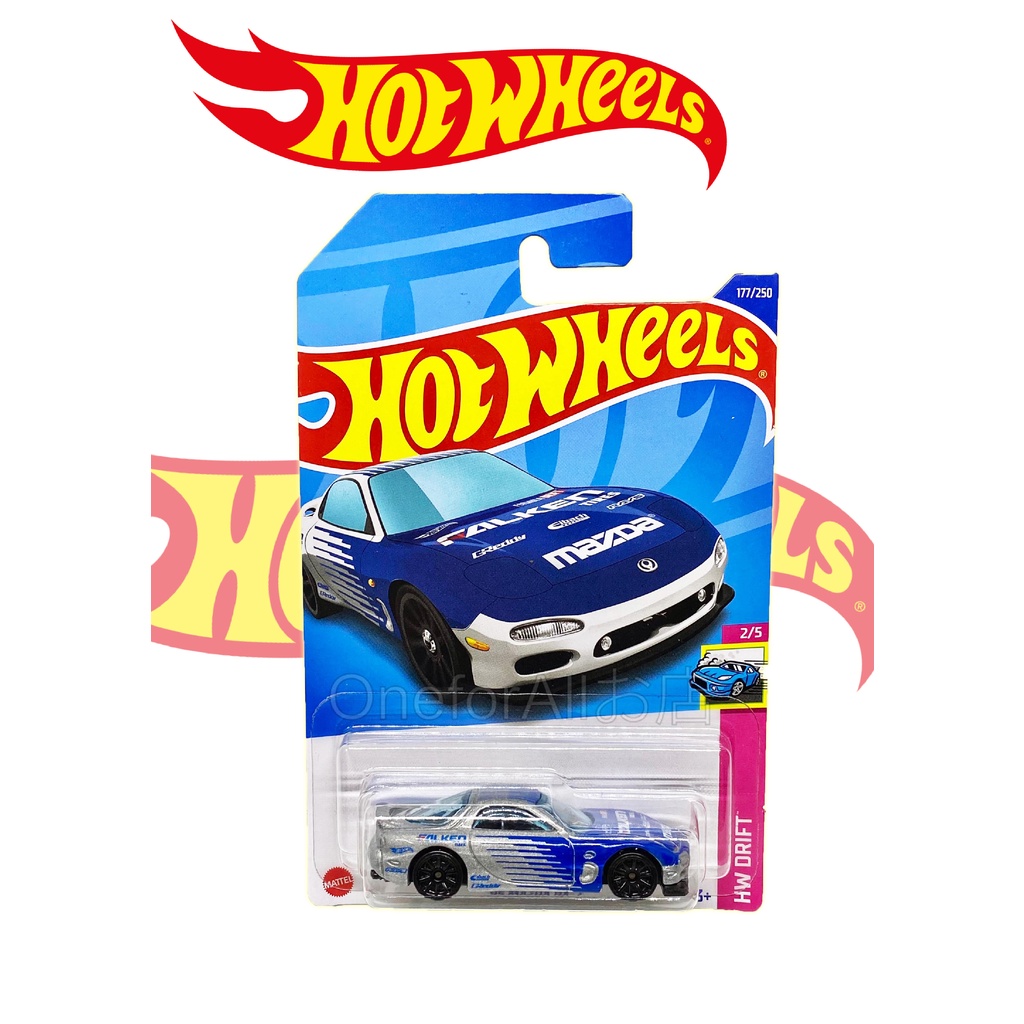 Hot Wheels 95 MAZDA RX7 Falken Metallic Silver Sports 1/64 Diecast Car ...