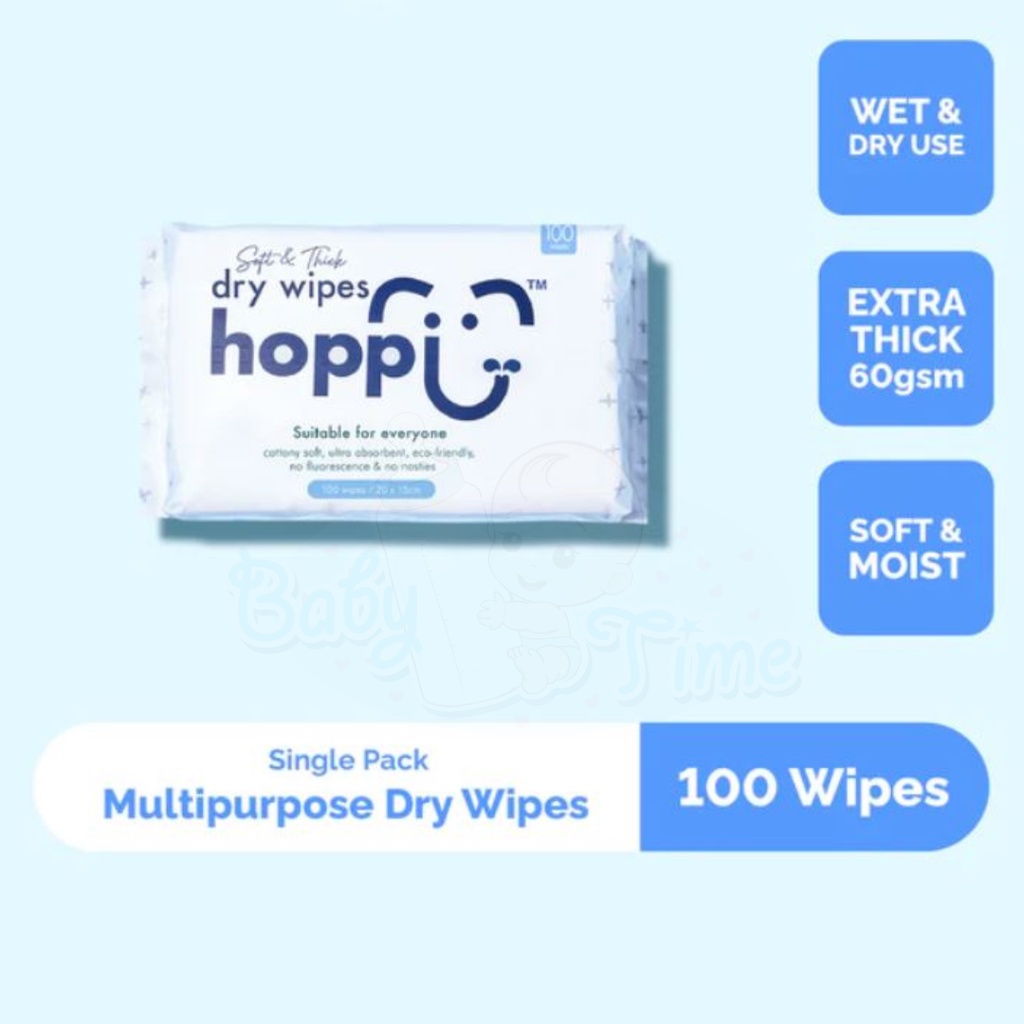 Hoppi Dry Wipes (100 Wipes) | Shopee Malaysia