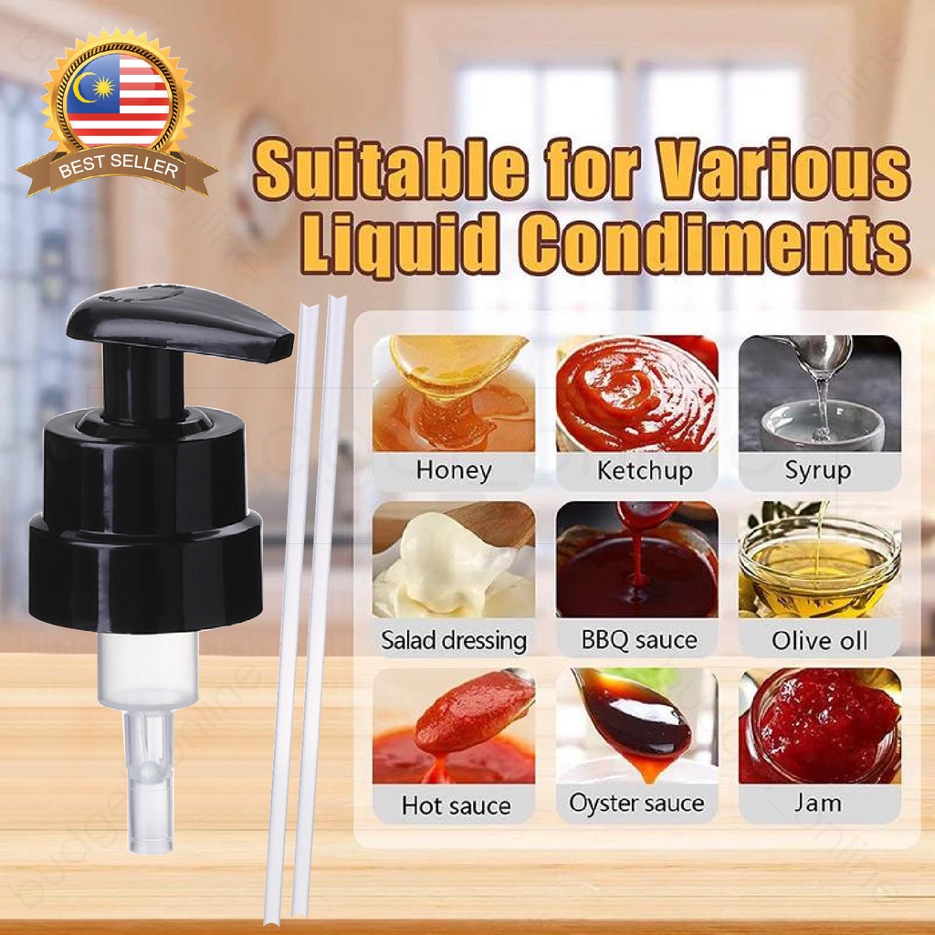 Sauce Pump Dispenser Bottle Mouth Squeezer Leakproof Nozzle Press Pump ...