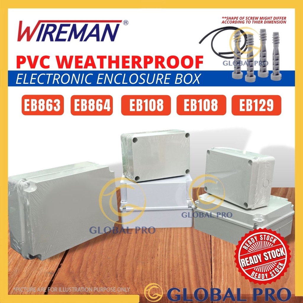 WIREMAN IP56 PVC Enclosure Electrical Junction Box Autogate Box CCTV ...