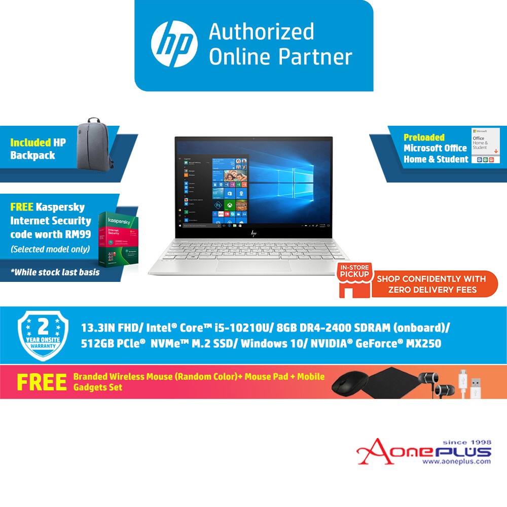 HP Envy 13-aq1001TX Laptop - Natural Silver 8AZ44PA#UUF (13.3" FHD/4GB ...