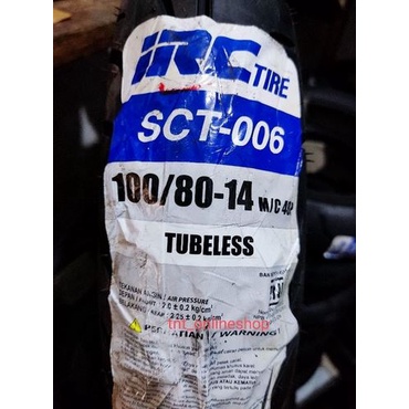 Pcx Irc Matic Motorcycle Outer Tire 100 80 14 Sct 006 Tubeless Tubles