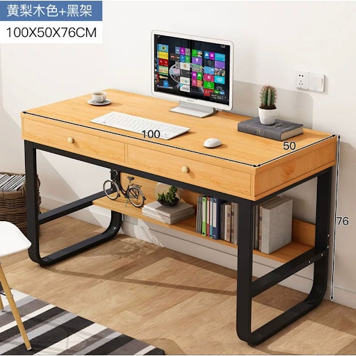 Mino 100cm / 120cm Multifunction Computer Study Table With Drawer Wood ...