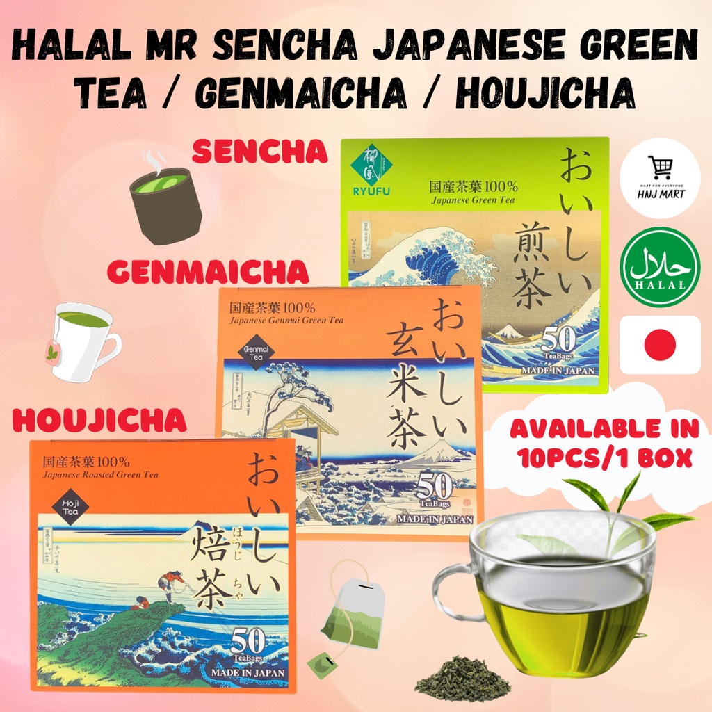 Halal Japan Mr.Sencha Japanese Green Tea & Genmaicha Sencha Green Tea ...