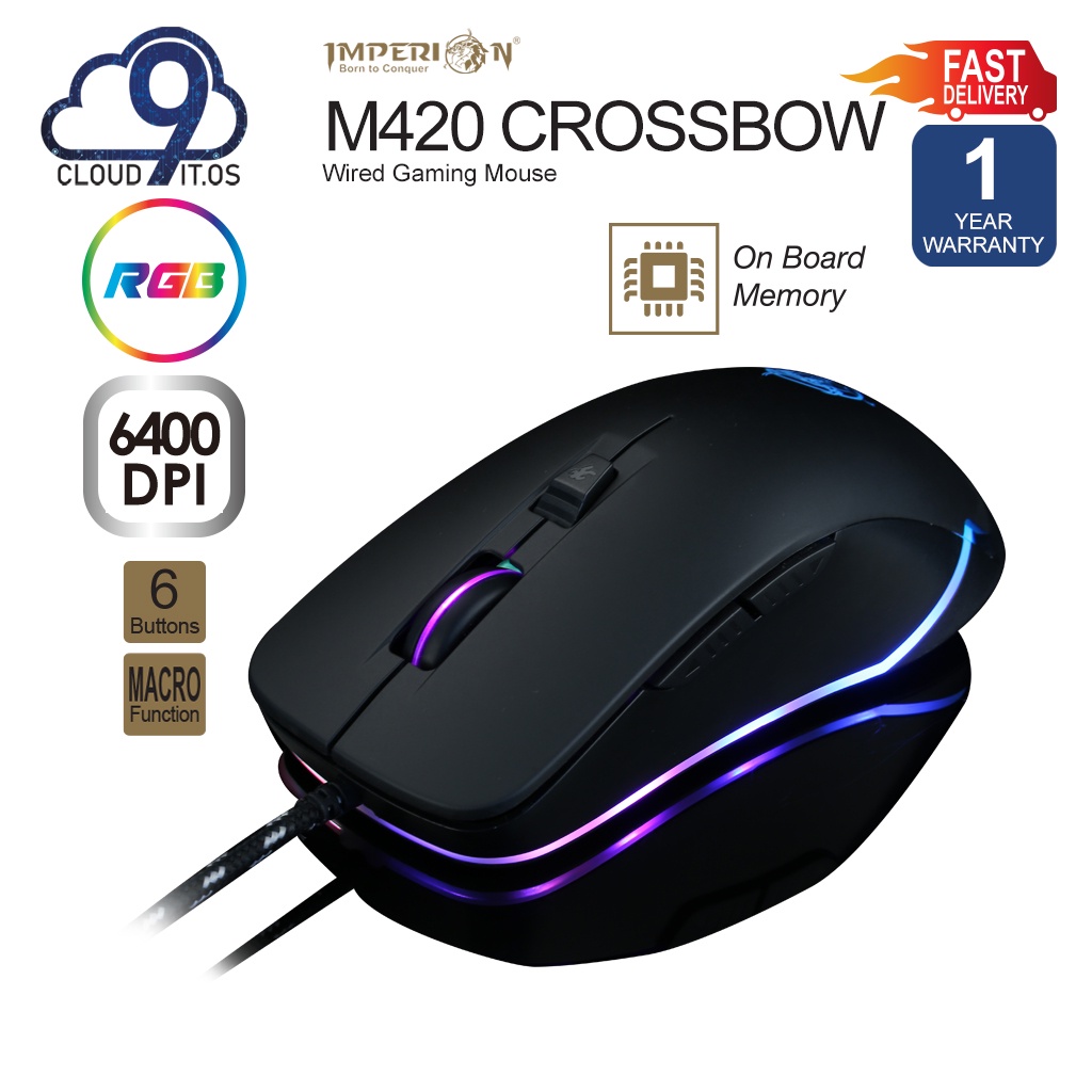 Imperion M420 Crossbow RGB Gaming Mouse (6400DPI) | Shopee Malaysia