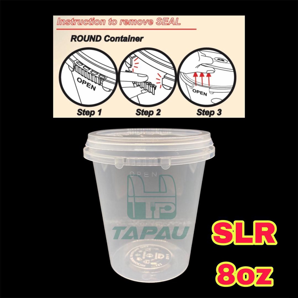 TAPAU - CB SLR 8oz Safety Lock Round Container With Lid [50sets±] 200 ...