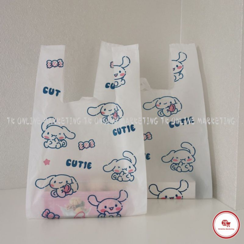 20/30/50 Pcs Hello Kitty Plastic Bag Handles Packaging Cartoon Bag ...