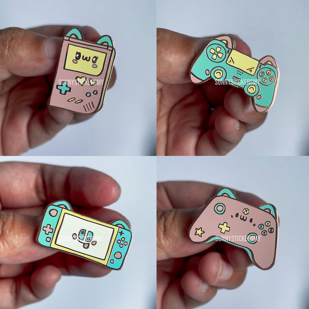 [Enamel Pin] Kawaii Pastel Gamer Enamel Pins Console Controller Designs ...