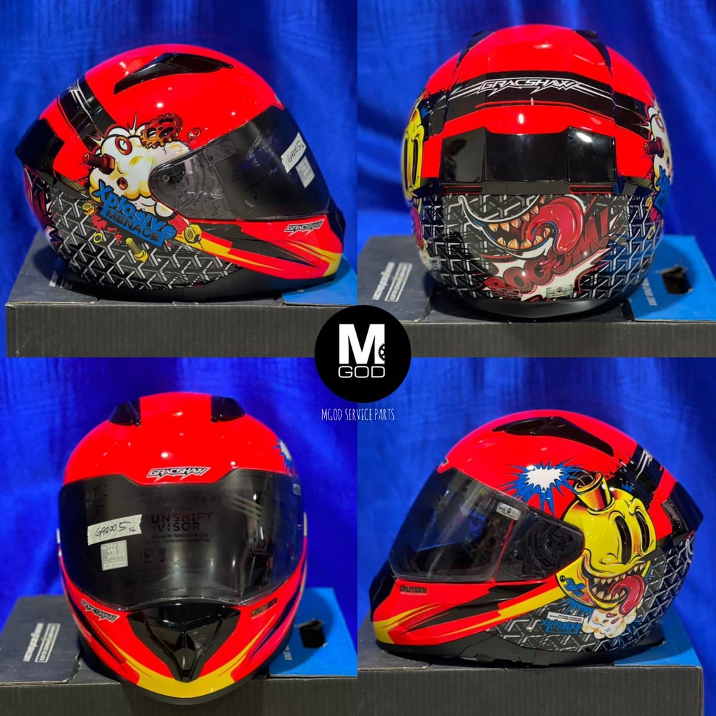 GRACSHAW HELMET G9200 ORIGINAL FULL FACE DOUBLE VISOR MOTORCYCLE HELMET ...