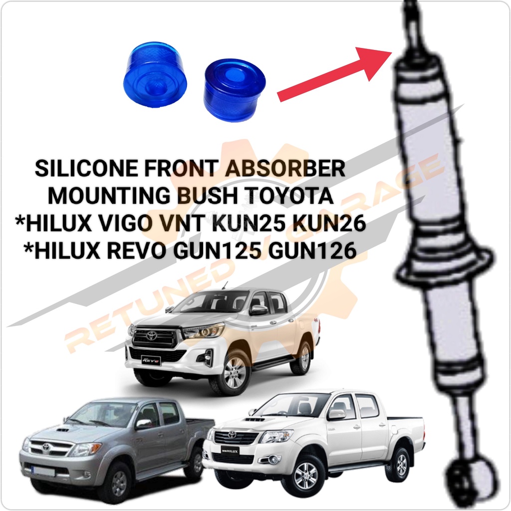 2PCS SILICONE FRONT ABSORBER MOUNTING BUSH TOYOTA HILUX VIGO VNT KUN25 ...