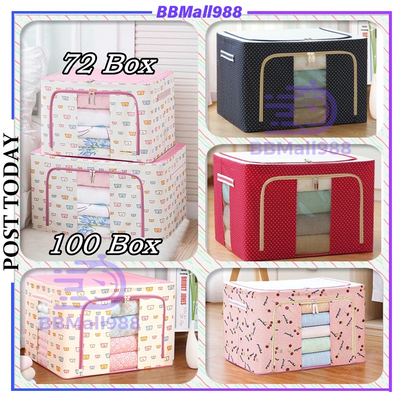 72L/100L Oxford Foldable Extra Large Detachable Storage Box with Steel ...