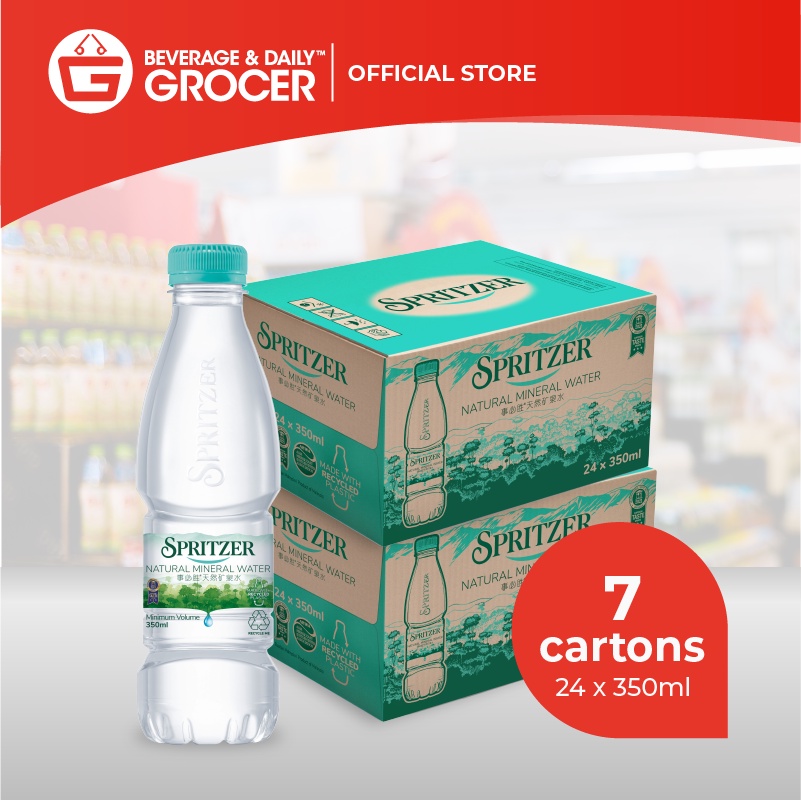 Spritzer Natural Mineral Water 24 x 350ML (168 Bottles) 7 Cartons ...