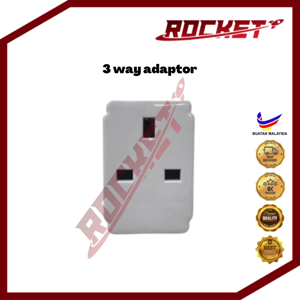 3 Three way Adaptor Extension Socket | Shopee Malaysia