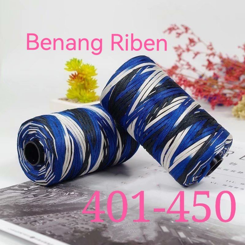 Beg Benang Kait Nylon Riben Yarn TAPE YARN SMA Summer cool Flat Fancy ...