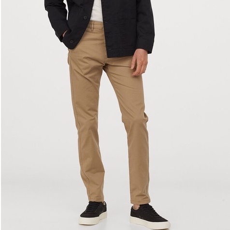 Men's Streetch Slim Fit Basic Chino Pants | Chino Pants Basic Slimfit Stretch | Shopee Malaysia