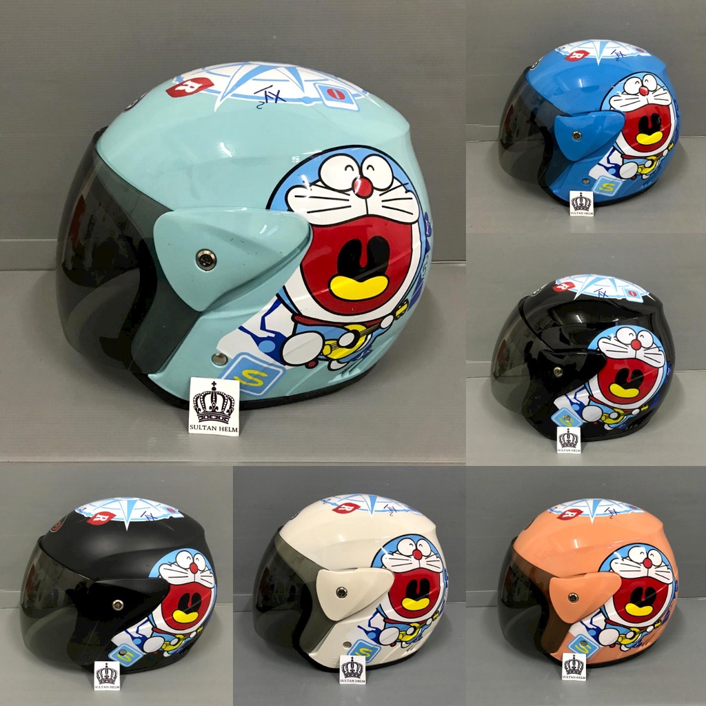 Evolution HELMET DORAEMON HALF FACE MOTIF GM EVO MODEL | Shopee Malaysia