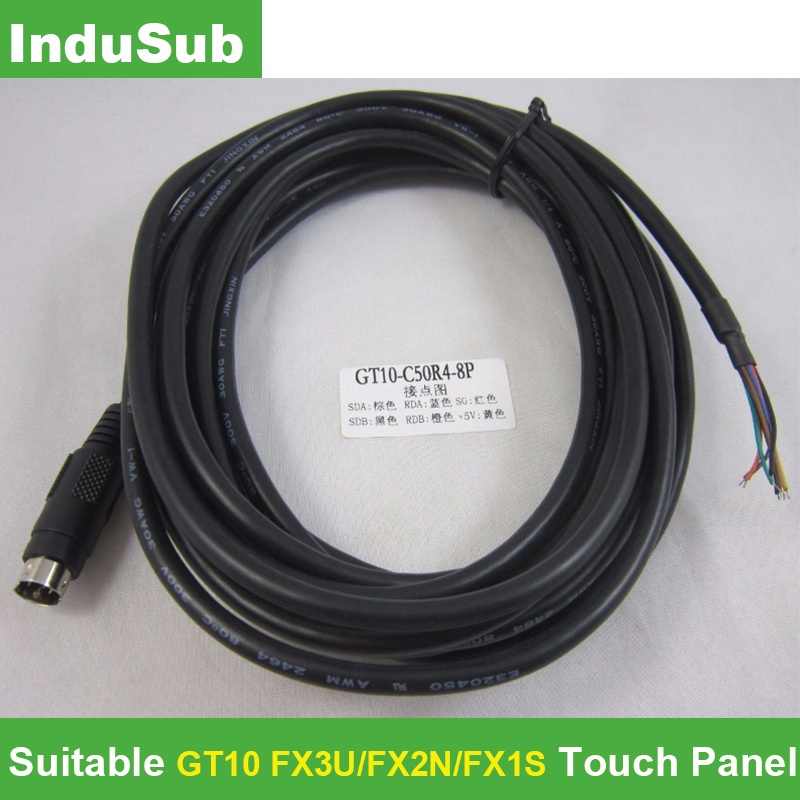 YTH GT10-C50R4-8P NEW Connecting Line GT10 Touch Panel HMI FX Series ...