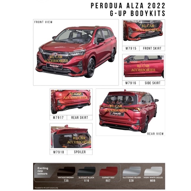 Perodua Alza 2022 2023 2024 Gear up GU bodykit body kit front rear ...
