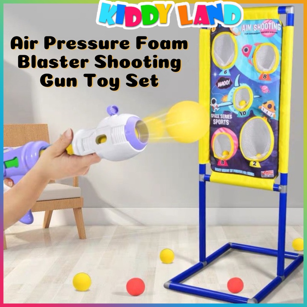 Kids Shooting Game Toy Foam Ball Air Toy Guns with Standing Shooting ...