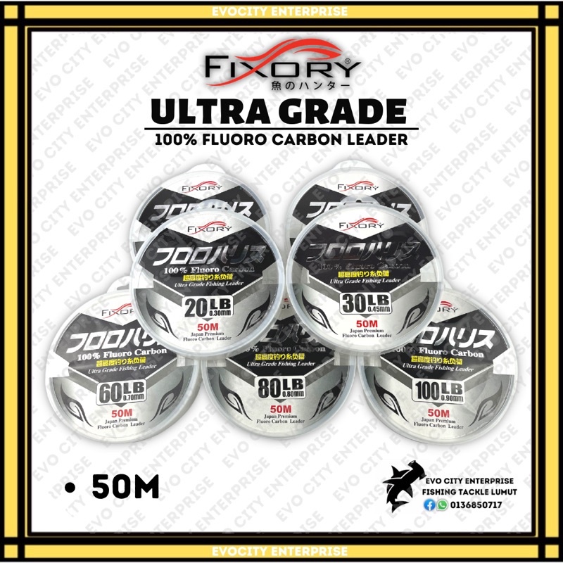 Fixory Ultra Grade 100% Fluoro Carbon Fishing Leader / 50Meter | Shopee ...